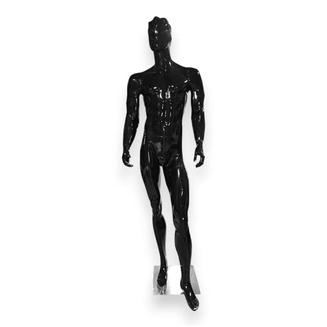 Black Full Body Alien Head Standing Forward Leg Mannequin Chaaban Bros