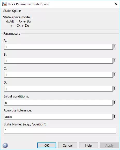 بلوک فضای حالت State Space در سیمولینک حل مثال متلب‌پلاس