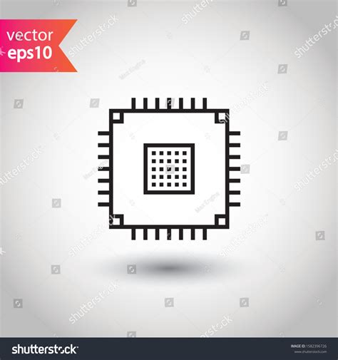 Processor Vector Icon Cpu Microprocessor Flat Vector De Stock Libre De Regalías 1582396726