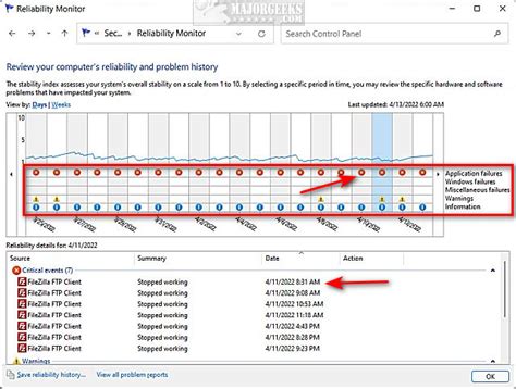 How To View Your Reliability History In Windows 10 And 11 Majorgeeks