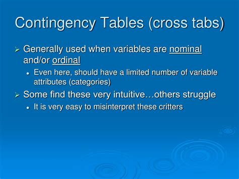 Ppt Contingency Tables Cross Tabs Powerpoint Presentation Free