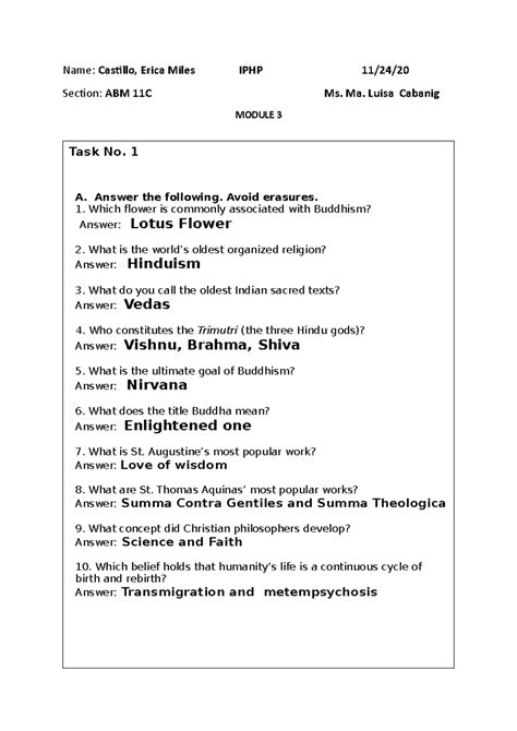 Iphp Module 3 Assessment Task Name Castillo Erica Miles Iphp 1124