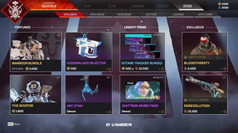 Idea For Legacy Items To Return Via Store Mock Up R Apexlegends