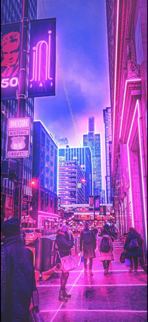 Aesthetic Neon City Wallpapers Wallpaper Cave