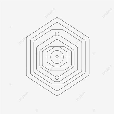 Free Vector Outline Map With Coordinates Inside Hexagonal Grid Lineal Icon Hex Bold Line Png