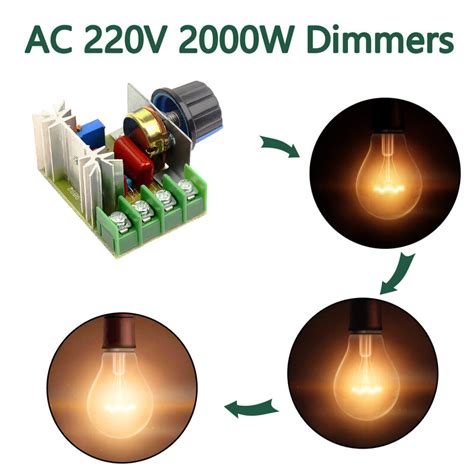 Ac 220v 2000w Scr 전압 조정기 디밍 조광기 모터 속도 제어기 온도 조절기 전자 전압 조정기 모듈 가구 액세서리