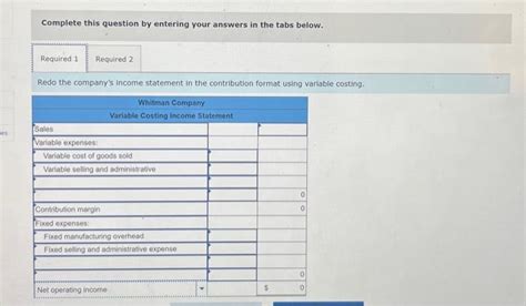 Solved Exercise 6 12 Algo Variable Costing Income