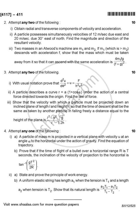 Dynamics 2012 2013 B Sc Mathematics Semester 6 Tybsc Question Paper With Pdf Download