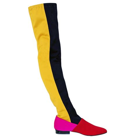1980s Gianni Versace Couture Block Color Thigh High Boots At 1stdibs