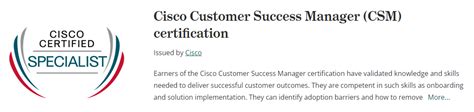 Approved Cisco Customer Success Manager Csm Certification