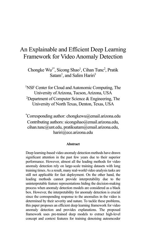 pdf an explainable and efficient deep learning framework for video