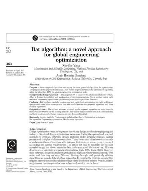Bat Algorithm And Applications Pptx