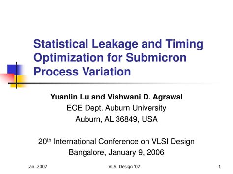 Ppt Statistical Leakage And Timing Optimization For Submicron Process Variation Powerpoint