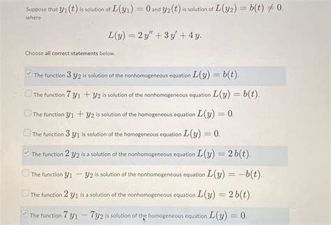 Solved Suppose That Y1 T Is Solution Of L Y1 0 And Y2 T