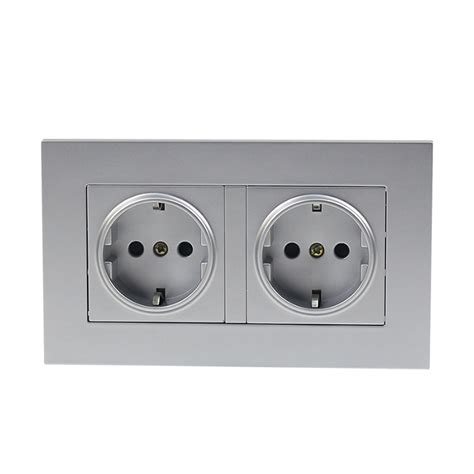 Wall Electrical European Standard Double Schuko Socket Eu Electric