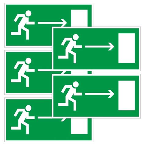 Знак табличка E03 Направление К Эвакуационному Выходу Направо 500х250 мм из пластика толщиной
