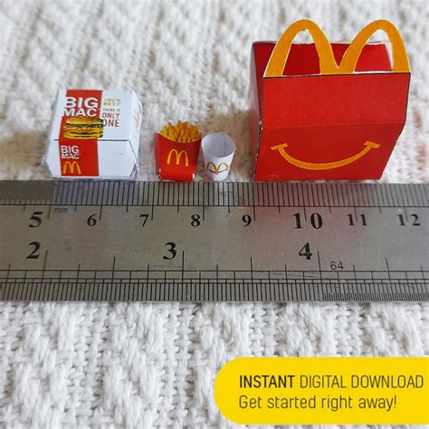 Miniature Food Mc Donalds Menu Template Printable File Download Digital