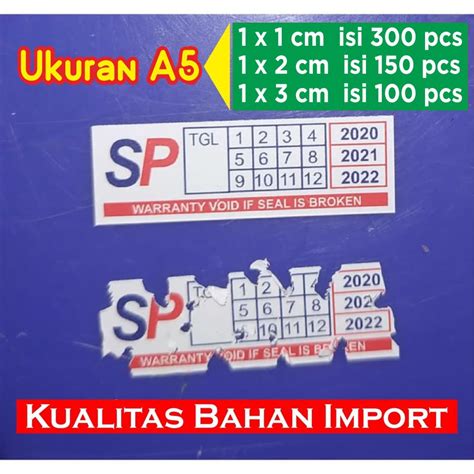 Jual Stiker Segel Garansi Pecah Telur CUSTOM A Plus CUTTING Shopee Indonesia