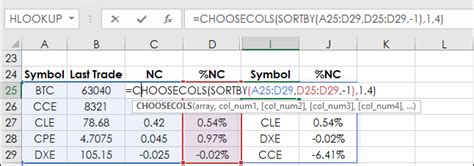 Excel Combining Sortby Choosecols And Take Functions