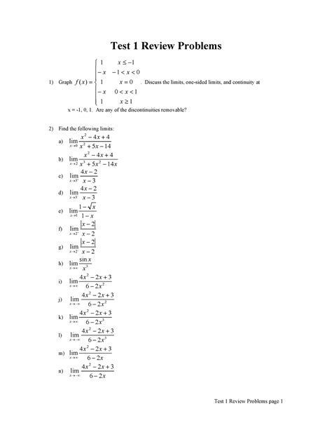 Test1reviewproblems Test 1 Review Problems Page 1 Test 1 Review