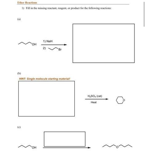 Solved 1 Fill In The Missing Reactant Reagent Or Product