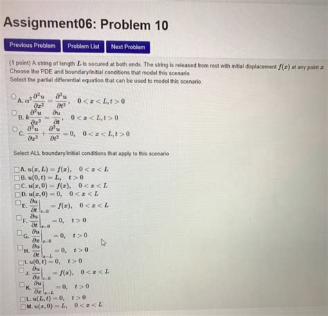 Solved Assignment06 Problem 10 Previous Problem Problem