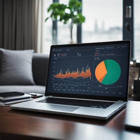 Premium Photo Computer Monitor With Graph On Screen In Office
