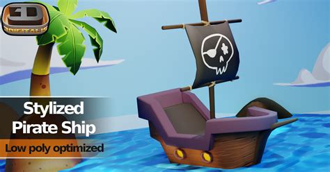 Stylized Pirate Ship Low Poly 3d Sea Unity Asset Store