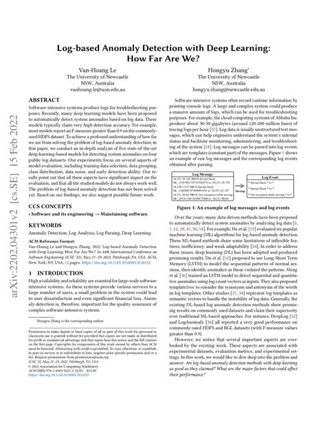 Log Based Anomaly Detection With Deep Learning How Far Are We Deepai