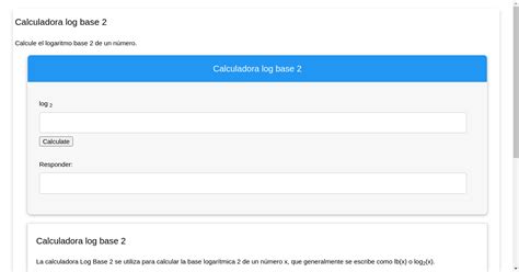 Calculadora Log Base 2