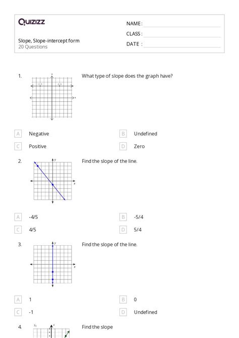 50 Slope Intercept Form Worksheets For 6th Grade On Quizizz Free And Printable