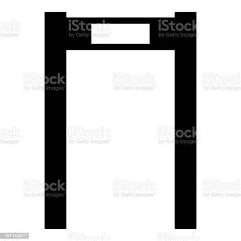 금속 탐지기 아치 공항 프레임 제어 개념 스캐너 보안 안전 기술 아치형 아이콘 블랙 컬러 벡터 일러스트레이션 이미지 플랫 스타일 감지기에 대한 스톡 벡터 아트 및 기타