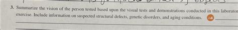 Solved Summarize The Vision Of The Person Tested Based Upon