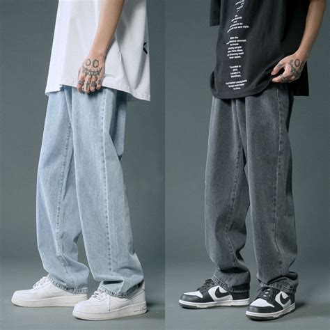 พร้อมส่ง กางเกงยีนส์ผู้ชาย กางเกงยีนขากระบอก วินเทจชาย เนื้อผ้ายีนส์ล้างน้ำ ทรงหลวม กางเกง