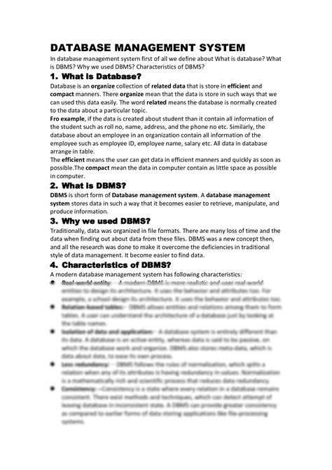 Solution Database Management System Studypool