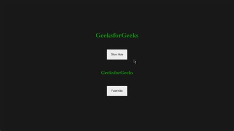 How To Use Hide Method In Jquery Geeksforgeeks
