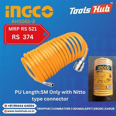 Ingco 5m Air Hose Connector Ah1051 3 At ₹ 380meter Air Hose Pipe In