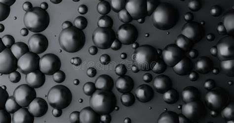 3d Render Abstract Black Background Black Sphere Balls Stock Illustration Illustration Of