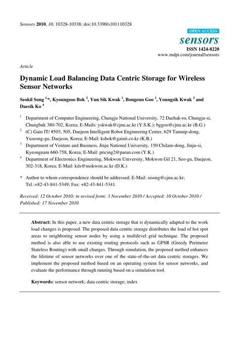 pdf dynamic load balancing data centric storage for wireless sensor networks