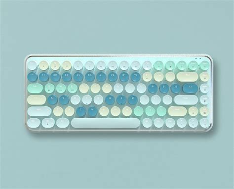 Palette Leather Typewriter Bluetooth Keyboard 84 Key Tiffany Blue