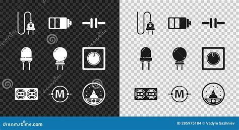 Set Electric Plug Battery Charge Level Indicator Circuit Scheme Electrical Outlet Ampere