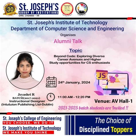 Cse St Josephs Institute Of Technology On Linkedin Stjosephs Cse
