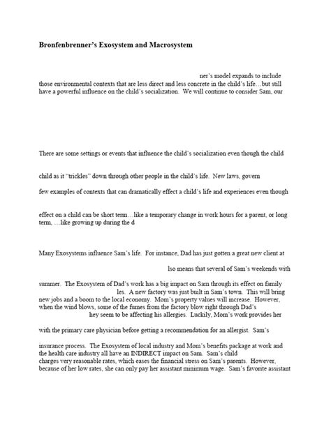 Ueed 334 Week 13 Exosystem Macrosystem Pdf Socioeconomic Status Social Psychology