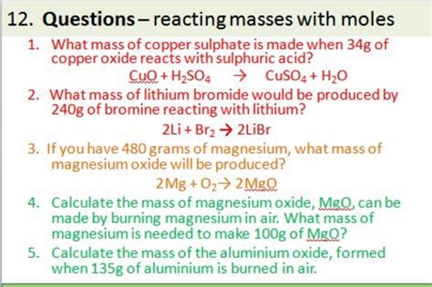 Edexcel 9 1 Separate Triple Science Higher Chemistry Calculations Revision Lessons Teaching