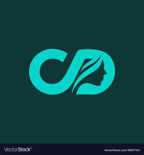 Letter Cd Logo With Women Concept Royalty Free Vector Image