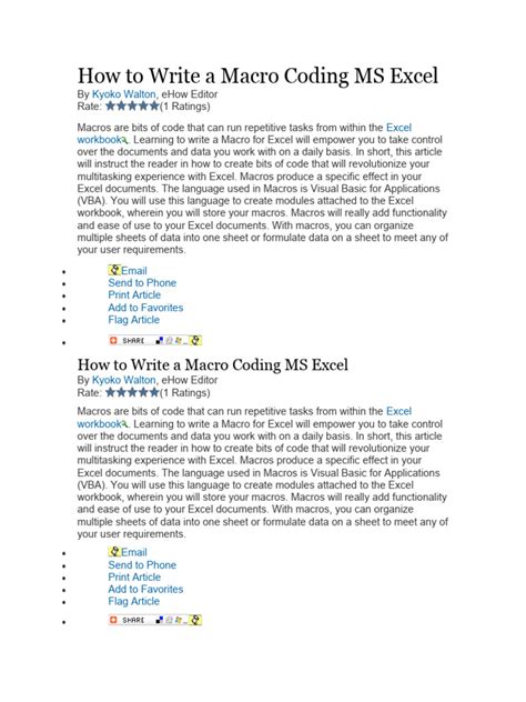 writing a macro pdf microsoft excel visual basic for applications