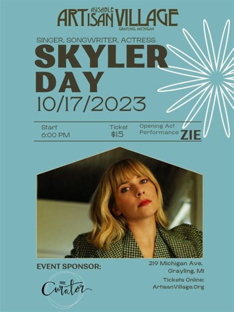 Ausable Artisan Village Presents Skyler Day Ausable Artisan Village