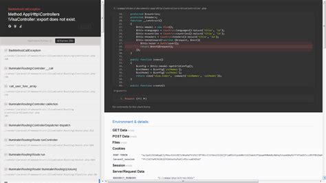 laravel laravel method app controllers visacontroller export