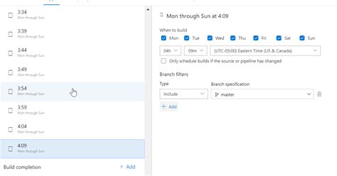 Scripting Azure Devops Build Schedule Produces Unexpected Results Stack Overflow
