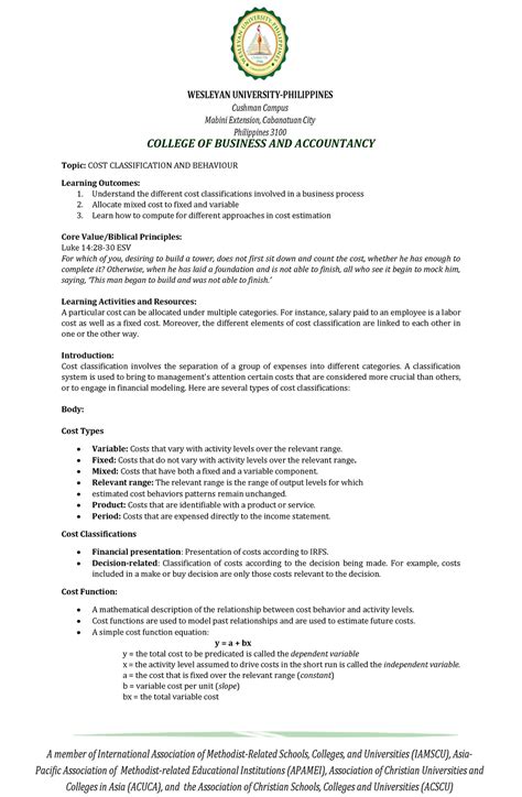 Module 3 Cost Behavior Analysis Management Studocu